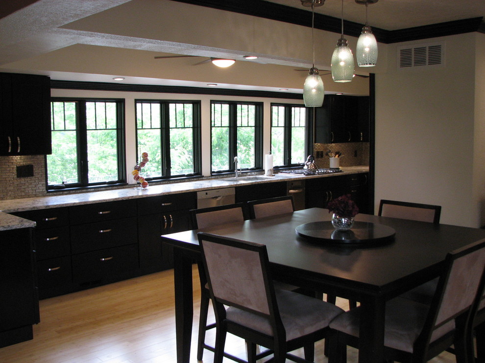 Mocha Shaker Kitchen With Lots of Natural Light - Contemporary ...