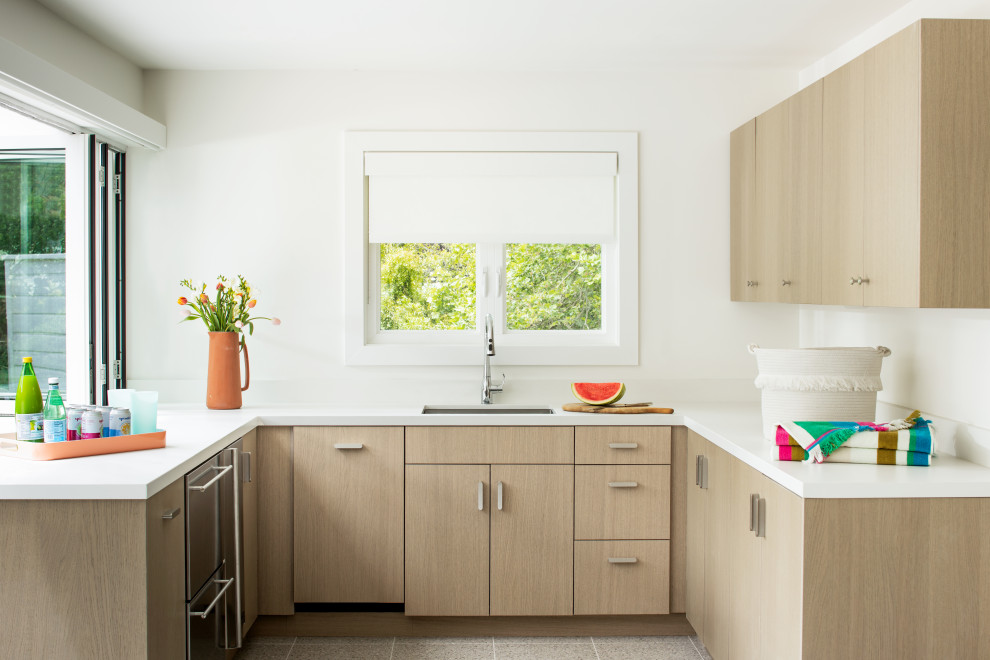 Modern Coastal Pool House - Beach Style - Kitchen - San Francisco - by ...