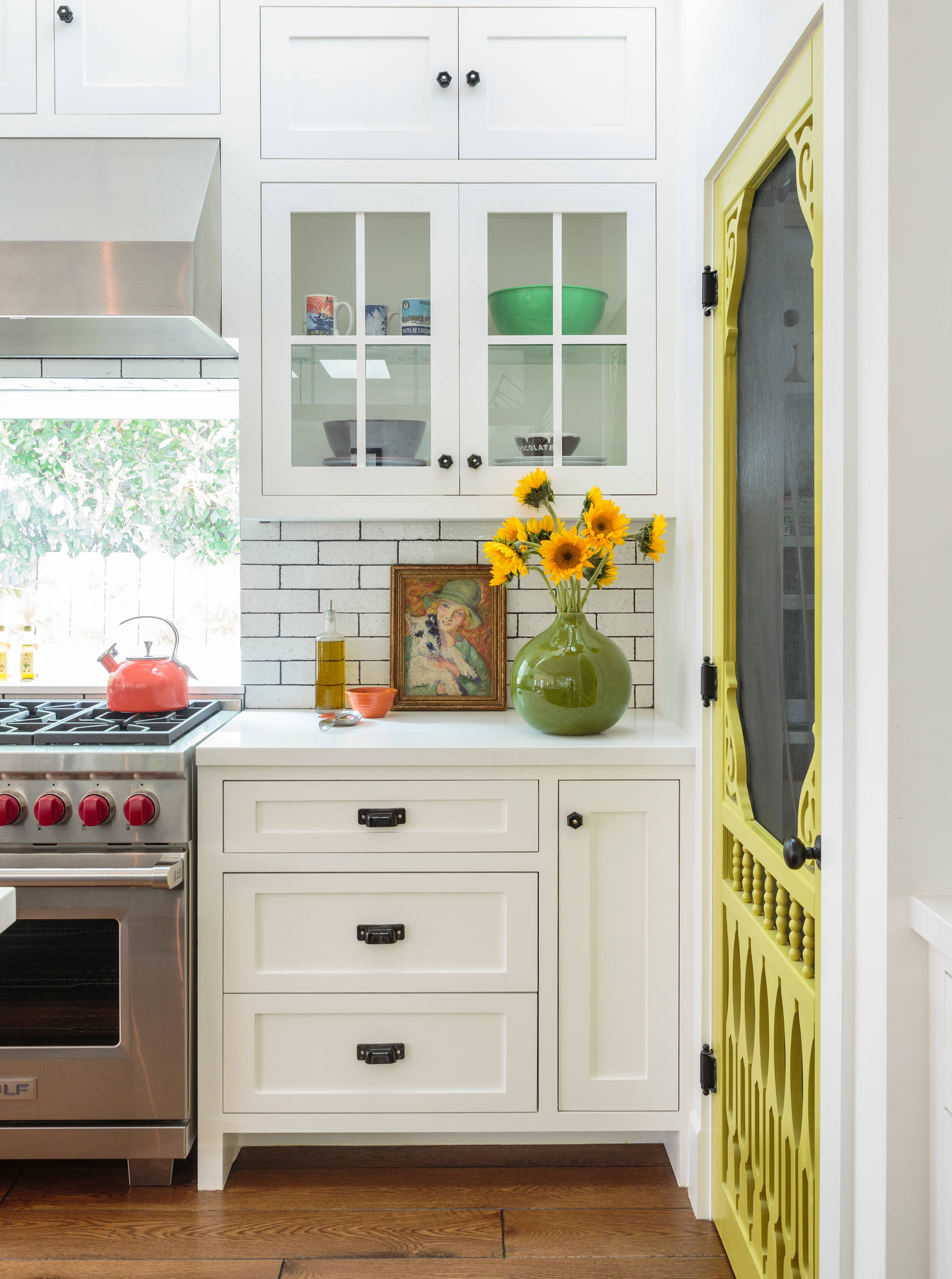 Yellow Pantry Door Steals the Show in a Modern Farmhouse Kitchen