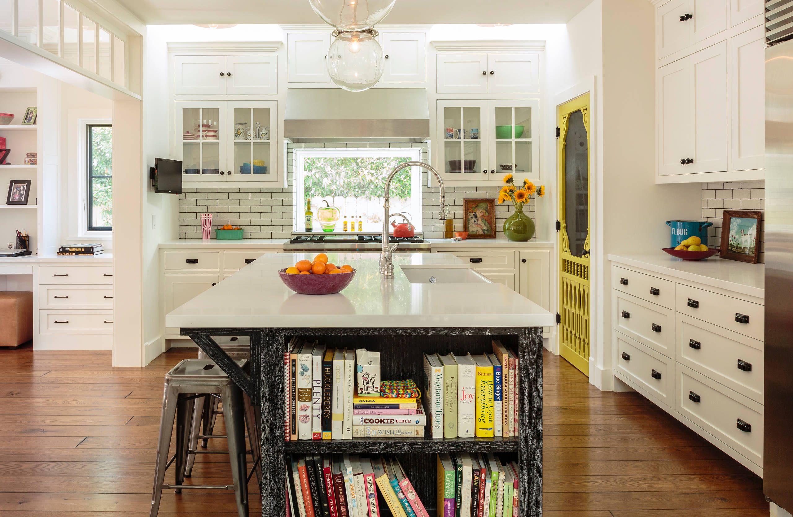 Yellow Pantry Door Steals the Show in a Modern Farmhouse Kitchen