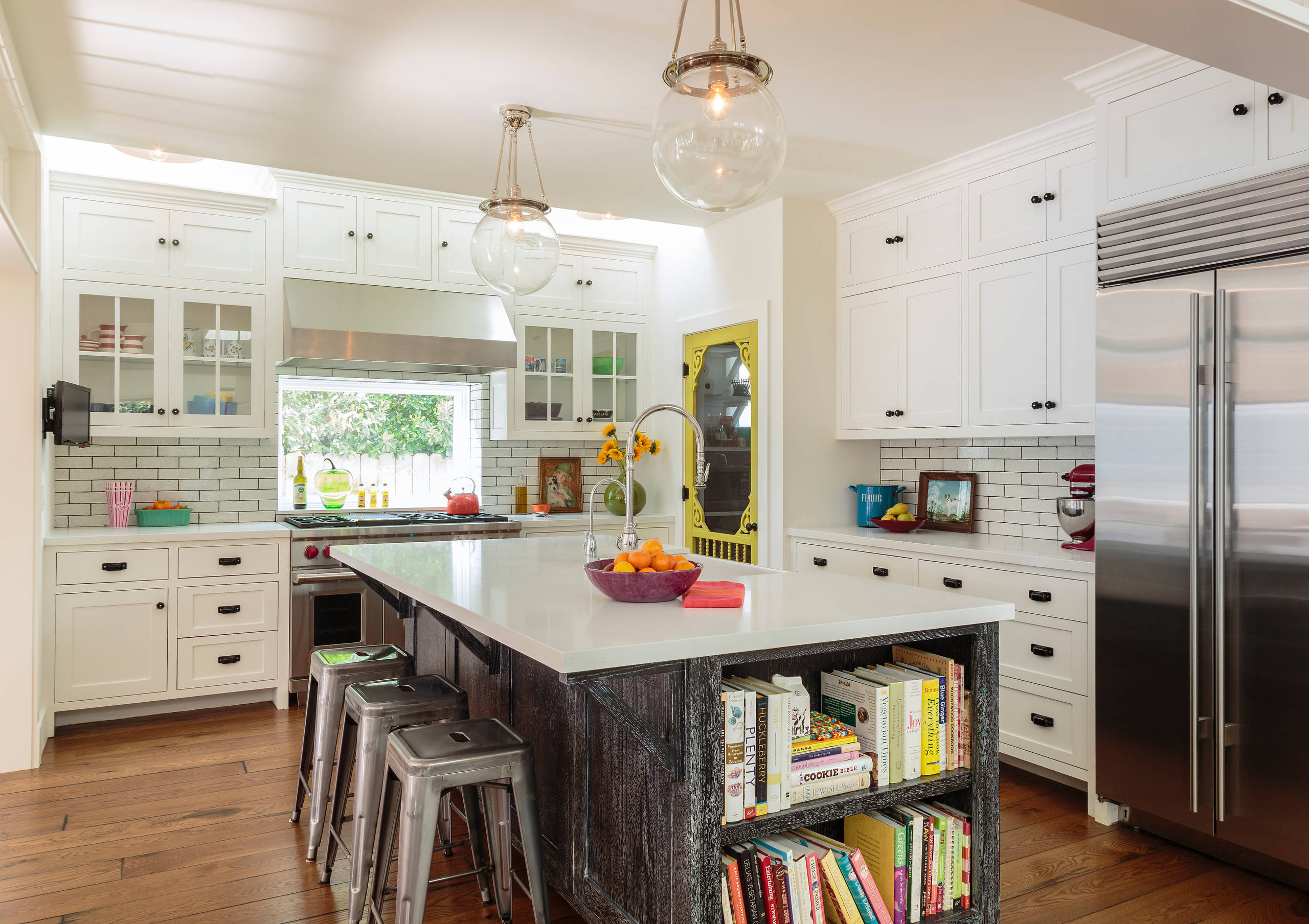 Yellow Pantry Door Steals the Show in a Modern Farmhouse Kitchen
