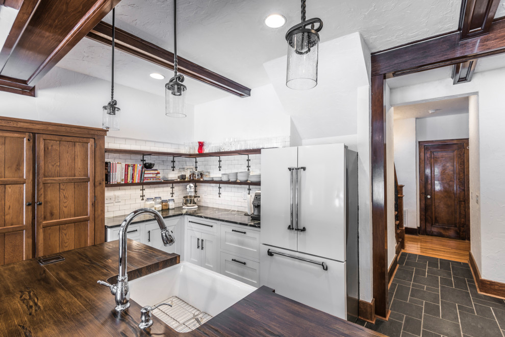Modern Farmhouse Kitchen with Exposed Wood Beams - Country - Kitchen - Other - by Curtis Lumber ...