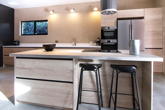 Modern Handless design with industrial feel - Industrial - Kitchen ...