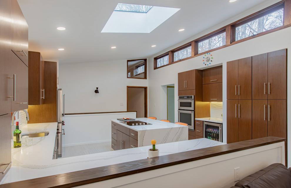 Modern Kitchen Design with slab door cabinetry - Contemporary - Kitchen ...