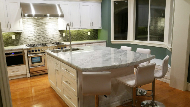Modern Kitchen Redesign with Custom Dining Island - Modern - Kitchen ...