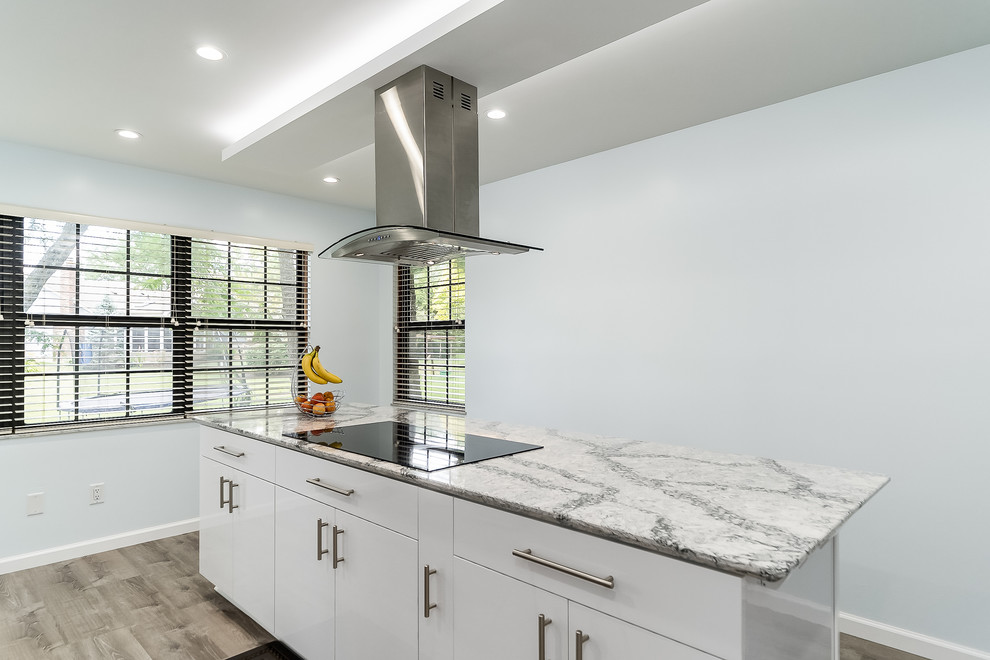 Modern Kitchen Remodel Done in a Gloss Pure White Color - Modern ...