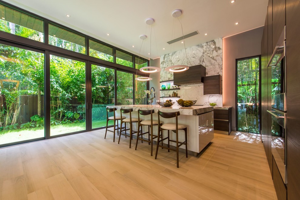 Modern Kitchen Sliding Glass Doors - Modern - Kitchen - Miami - by ...