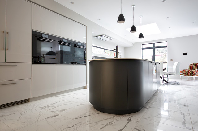 Modern Kitchen: Statuario Marble Effect Porcelain - Modern - Kitchen ...