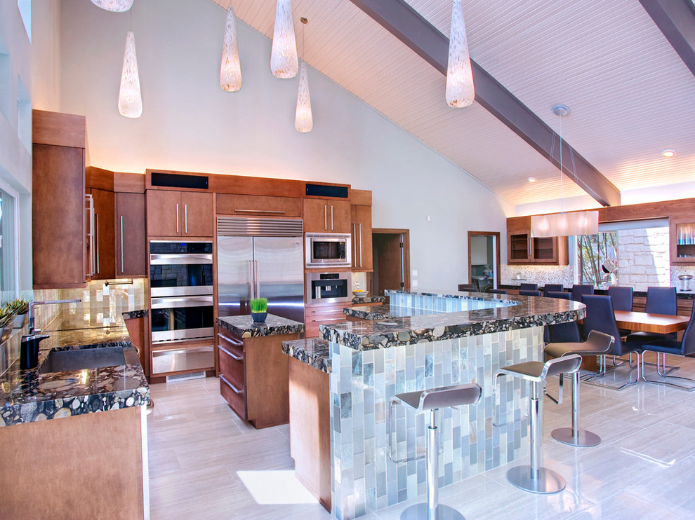 Modern Kitchen with L-Shaped Island - Contemporary - Kitchen - Austin ...