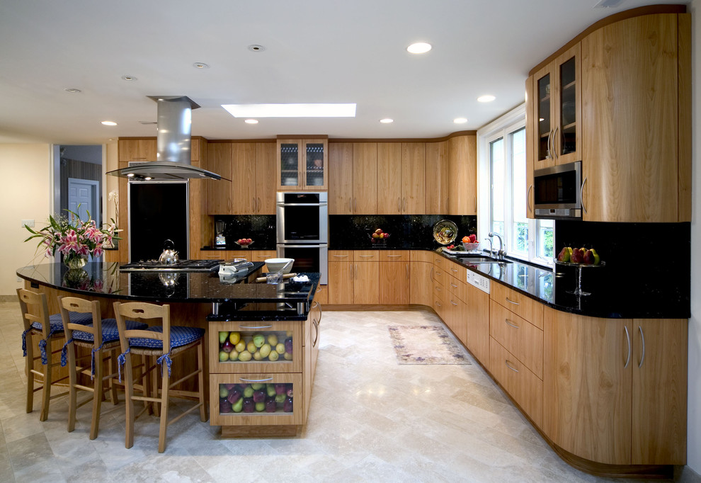 Modern kitchen with Red Birch cabinetry - Modern - Kitchen - DC Metro ...