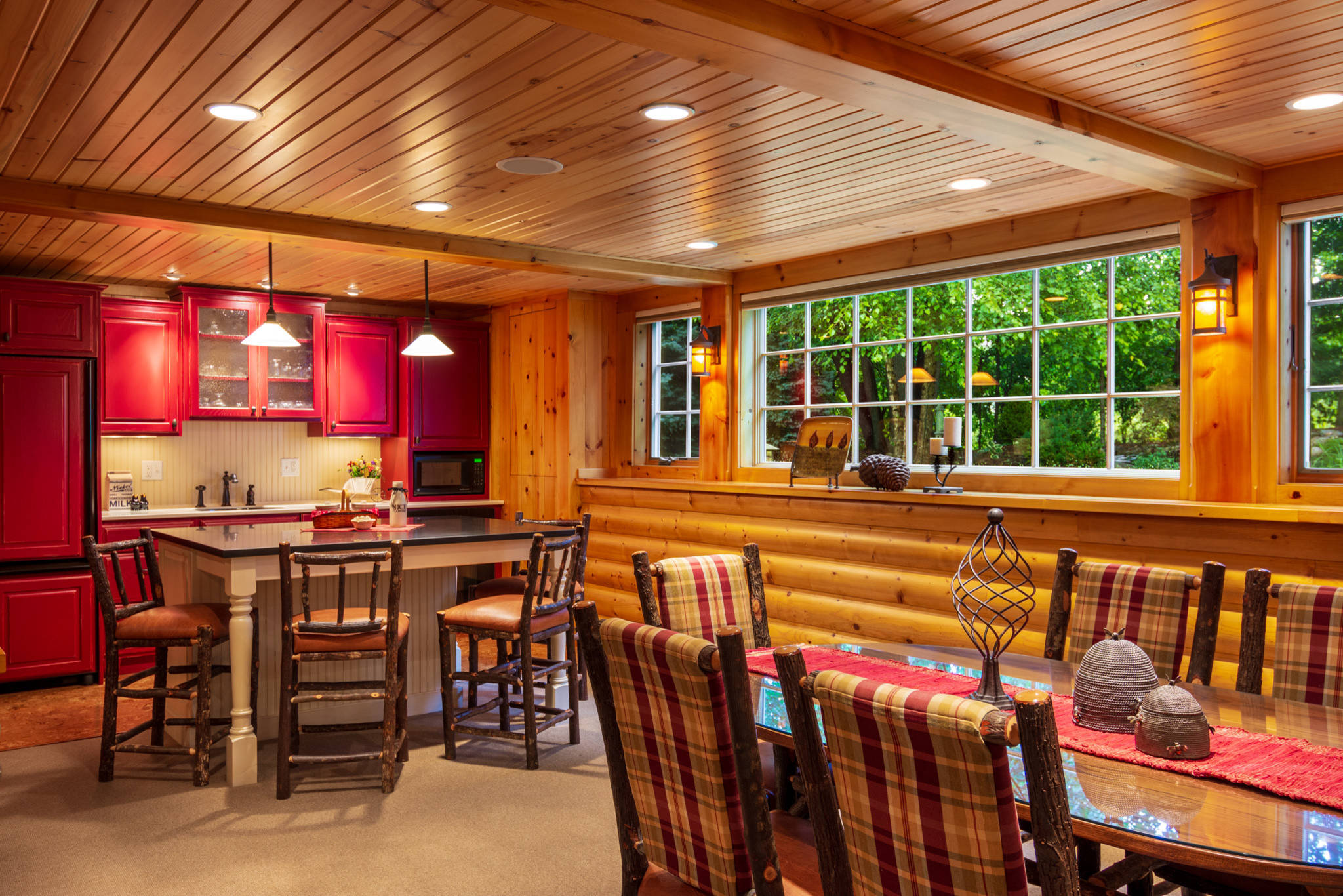 Luxury Log Home Basement Lee Log Home | Beaver Mountain Log & Cedar
