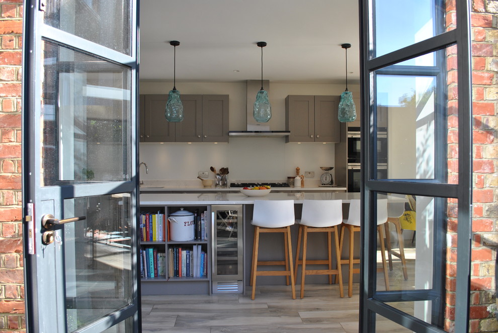 Modern Shaker Kitchen in Charleston Grey - Contemporary - Kitchen ...