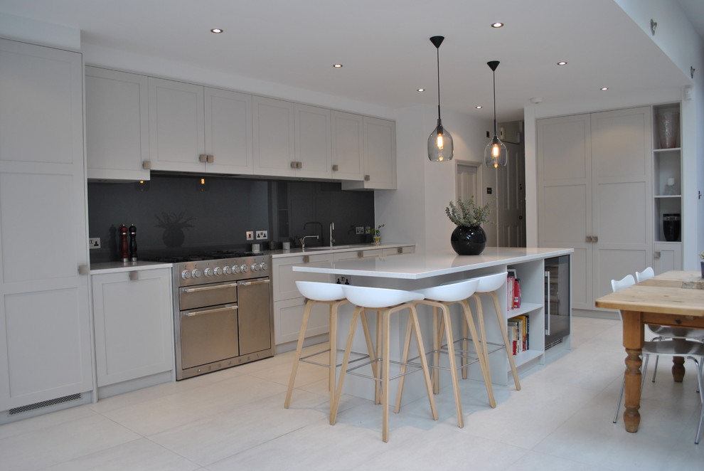 Modern shaker kitchen with tall units. - Contemporary - Kitchen ...