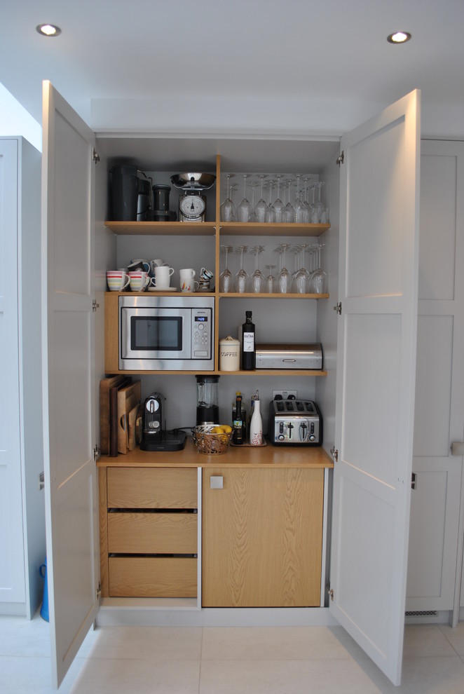 Modern shaker kitchen with tall units. - Contemporary - Kitchen ...