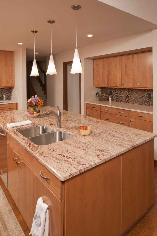 Modern transformation of a bland subdivision kitchen - Modern - Kitchen ...