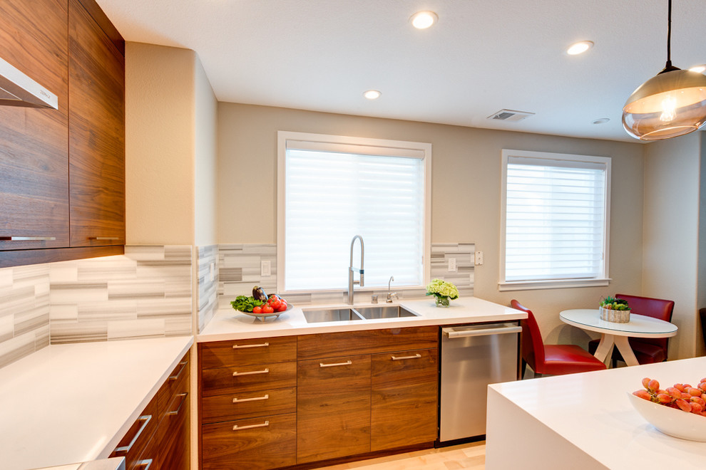 Modern Walnut Kitchen Designed By Janis Manacsa - Modern - Kitchen ...