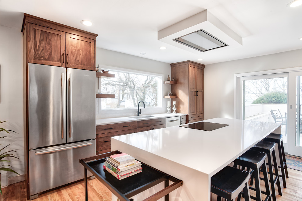Modern Walnut Shaker Kitchen - Modern - Kitchen - New York - by Kitchen ...