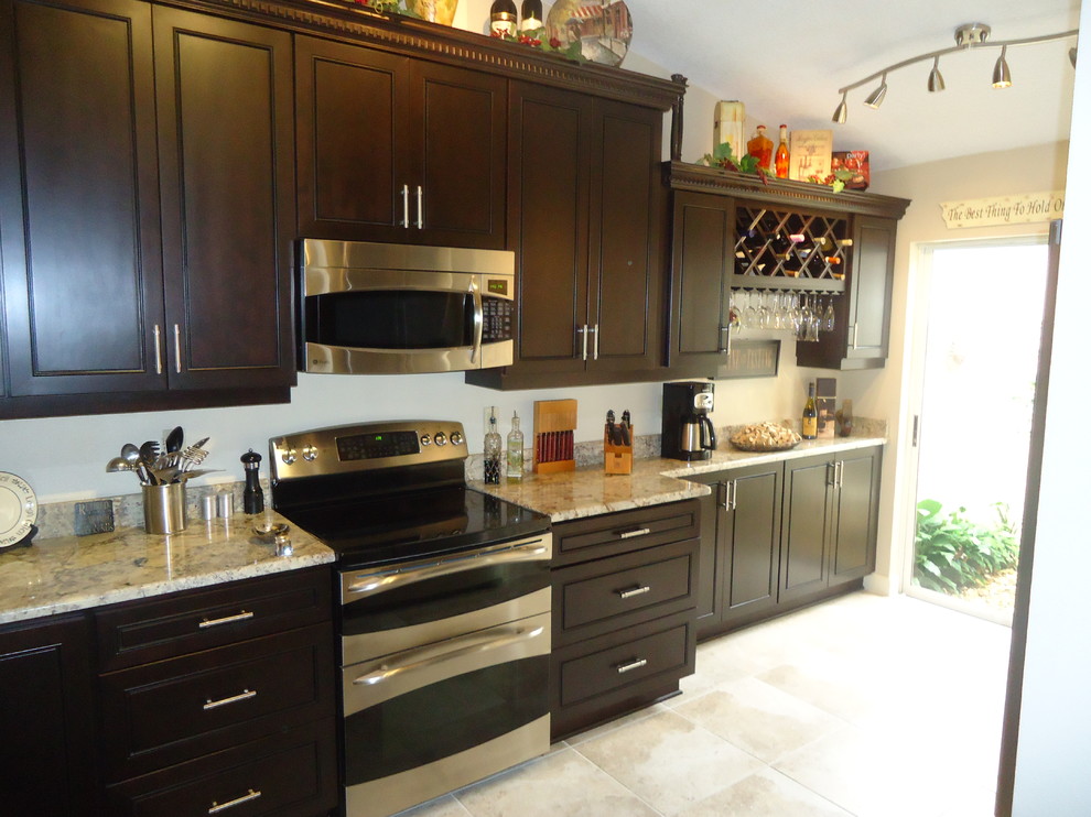 Modular espresso finish cabinets - Traditional - Kitchen - Tampa - by ...