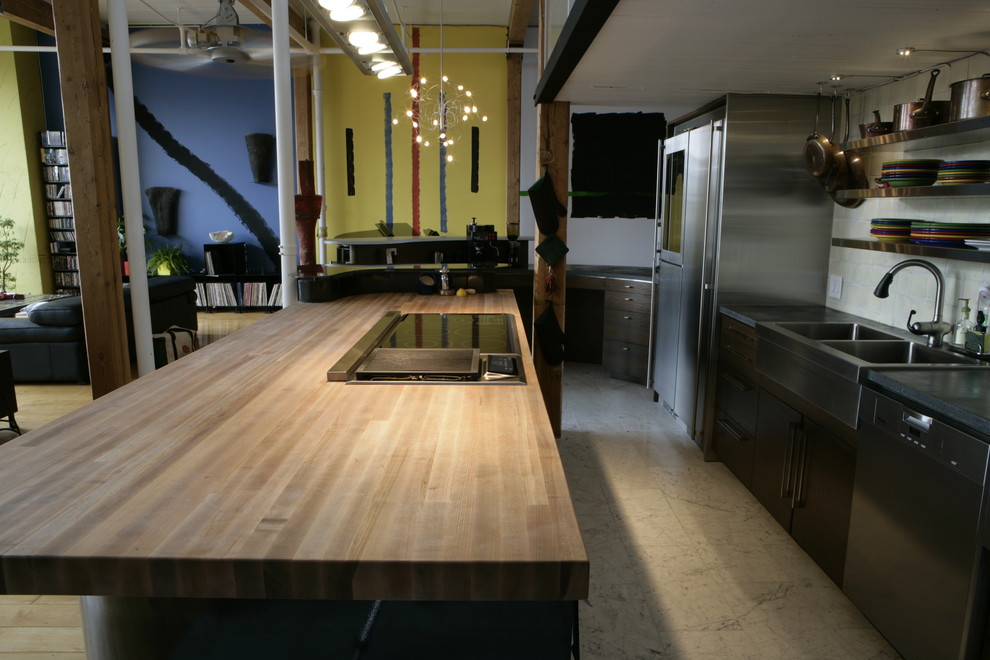 Montreal Loft renovation - Contemporary - Kitchen - Montreal - by Lara ...