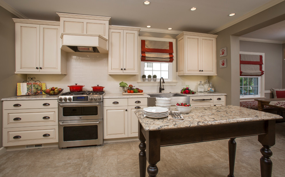 Movable Work Table adds function and beauty to this Kitchen ...