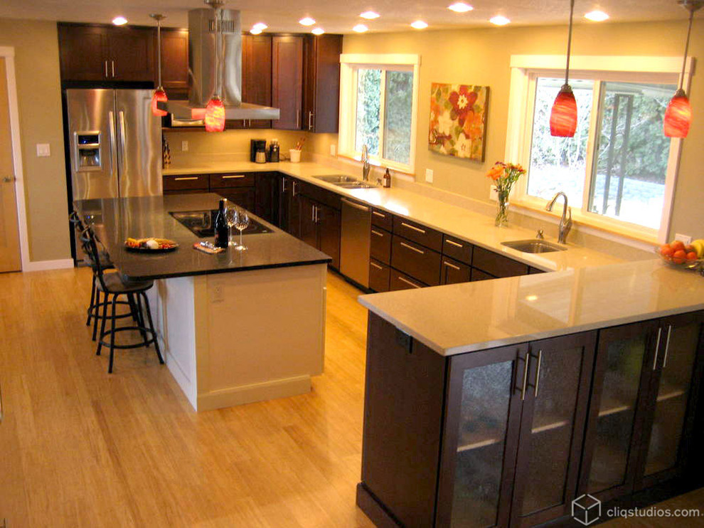 Multi-Tone and Multi-Finish Kitchens - Contemporary - Kitchen - Seattle ...