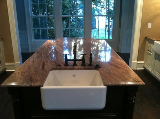 Natural Quartzite Island - Farm Sink - Ogee Edge - Traditional ...