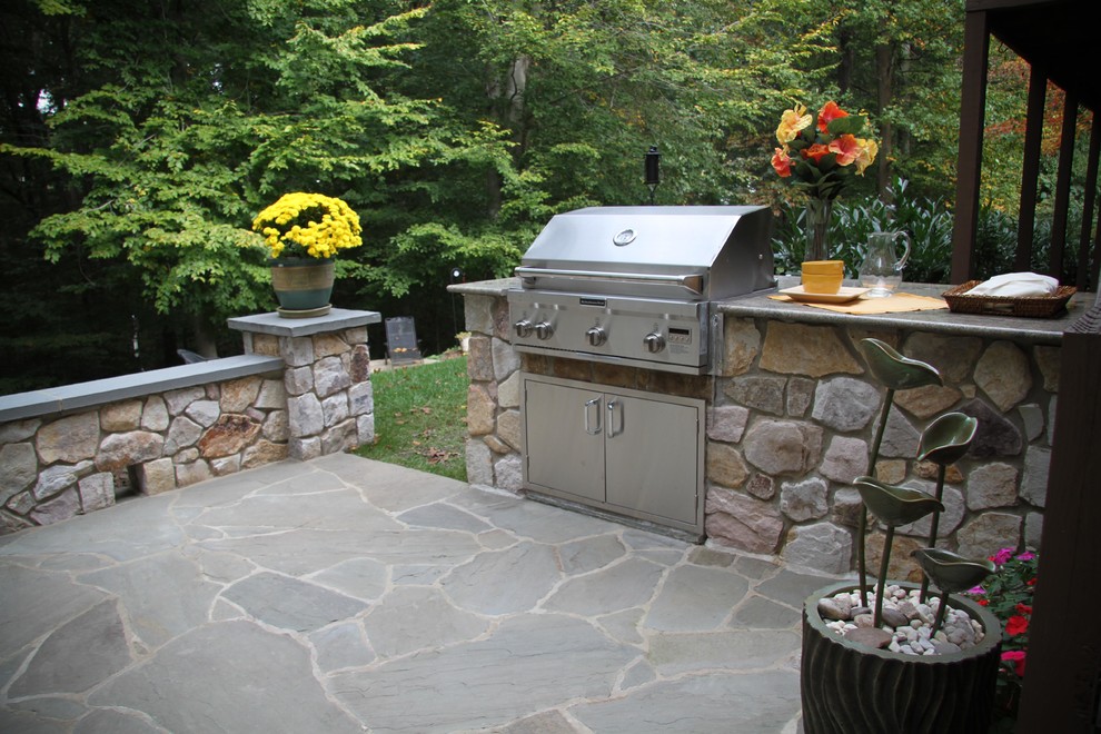 Natural Stone Masonry Outdoor Grill Station - Patio - Wilmington - by ...