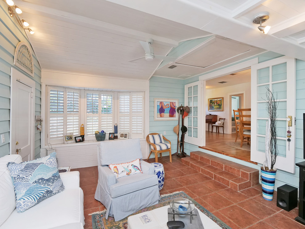 Navy and White Beach Cottage- circa 1945 - Beach Style - Kitchen ...