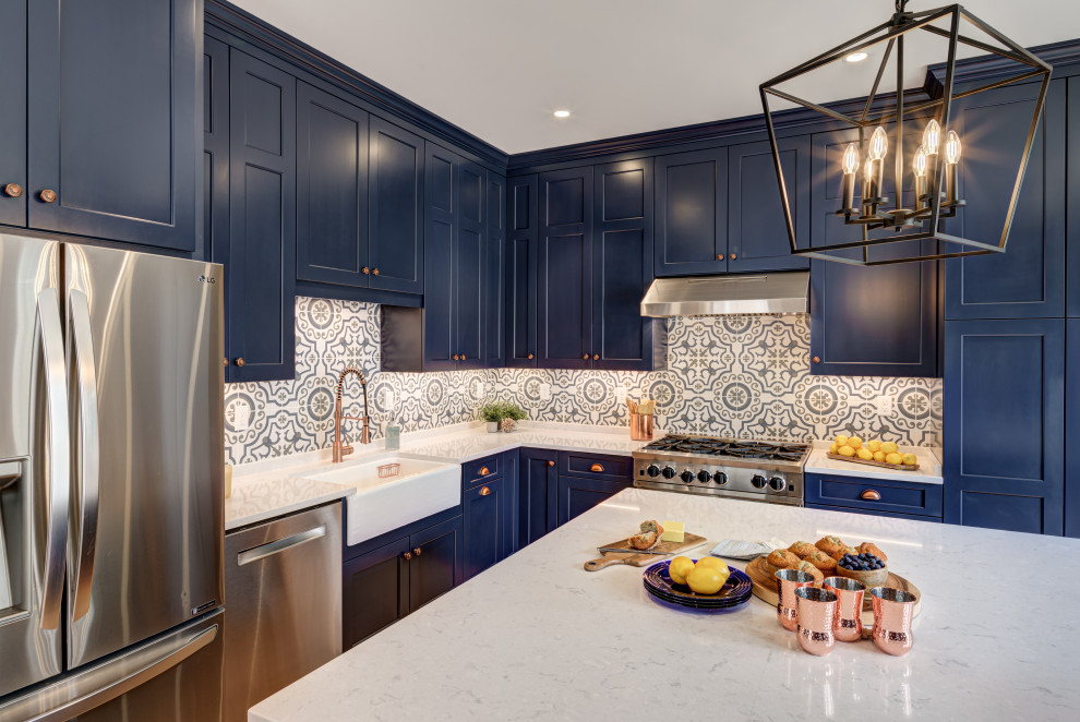 Navy Kitchen addition - Transitional - Kitchen - DC Metro - by ...