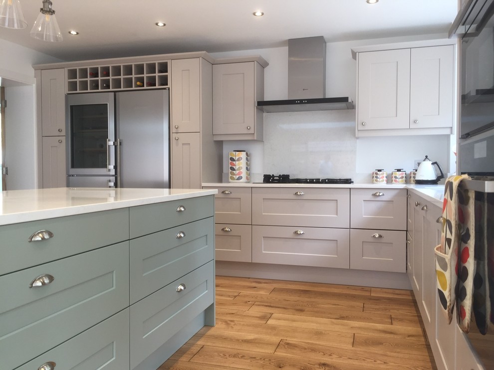 New build English shaker kitchen Cashmere and Soft Moss - Kitchen ...
