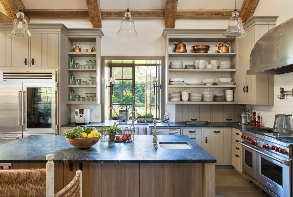 New England Stone Farmhouse in Los Angeles, CA - Kitchen - Los Angeles ...