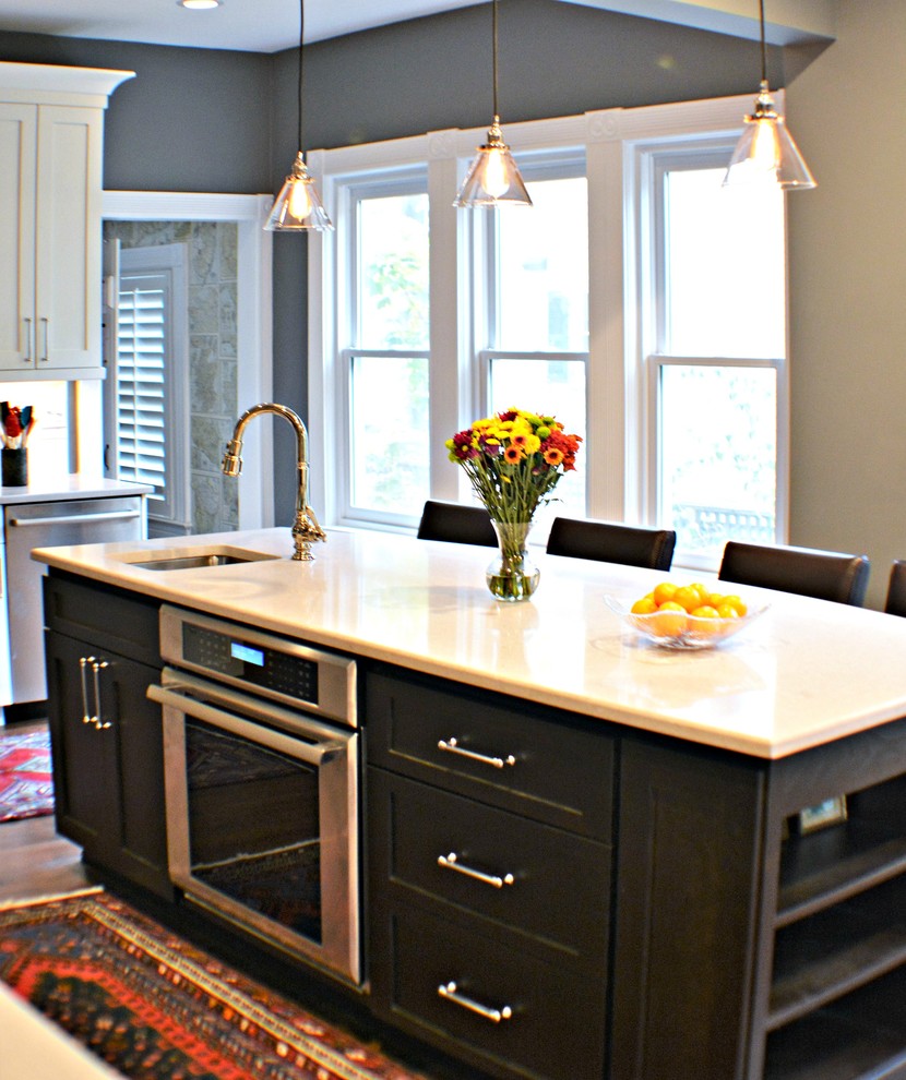 New Kitchen Island and New Windows with Traditional Trim - Transitional ...