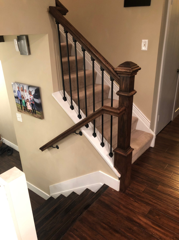 New Railings Newels Posts Before - Staircase - Denver - by Anthony ...