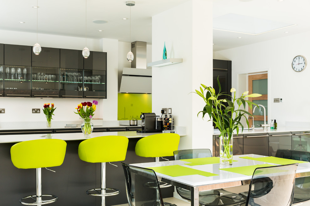 Nobilia High Gloss Anthracite Kitchen with Long Handle - Contemporary ...