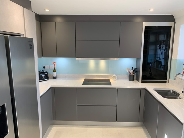 Nobilia Stone Grey and Slate Grey Kitchen - Contemporary - Kitchen ...