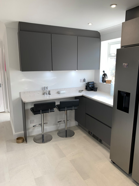 Nobilia Stone Grey and Slate Grey Kitchen - Contemporary - Kitchen ...