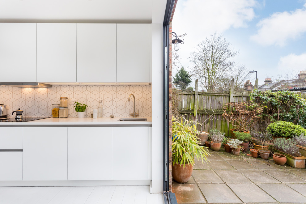 Nolte Soft Lac Papyrus Grey and White Handleless Kitchen - Kitchen ...