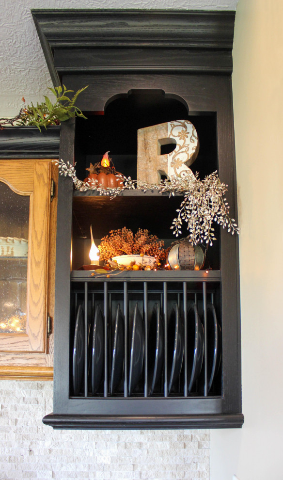 Oak Country Kitchen Update Reusing Existing Cabinetry and Adding Color ...