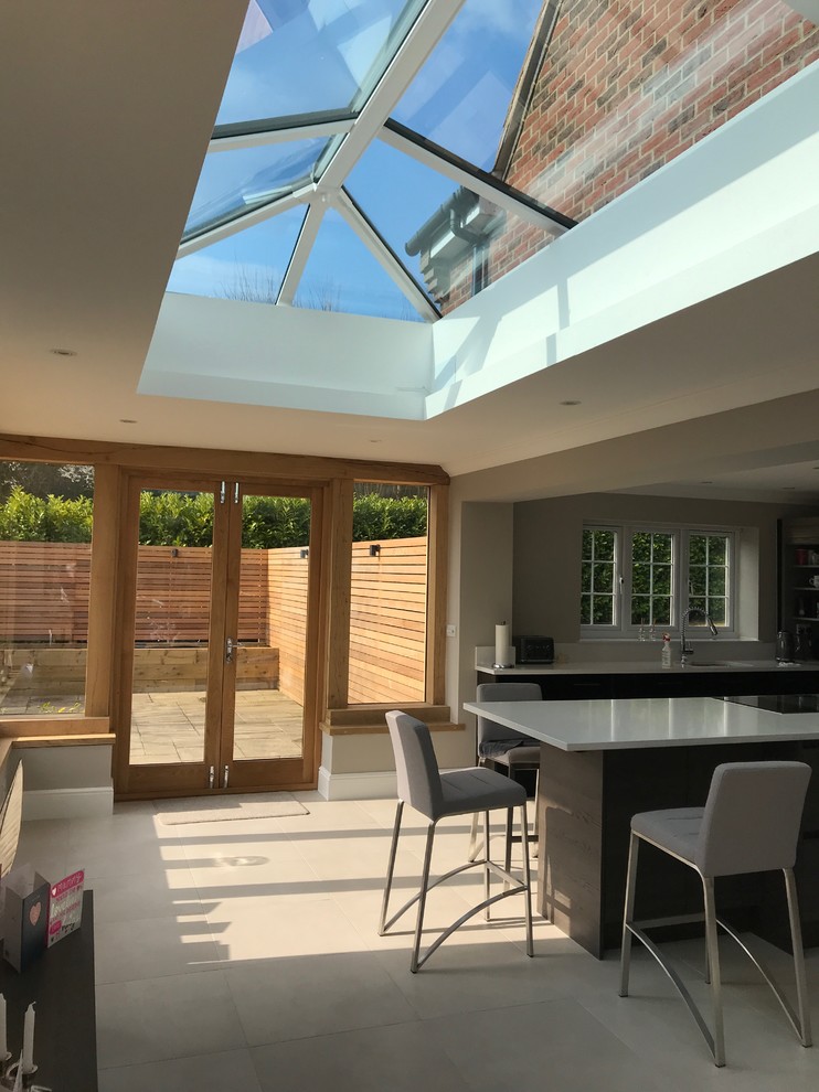Oak Framed Orangery Kitchen Side Extension - Contemporary - Kitchen ...