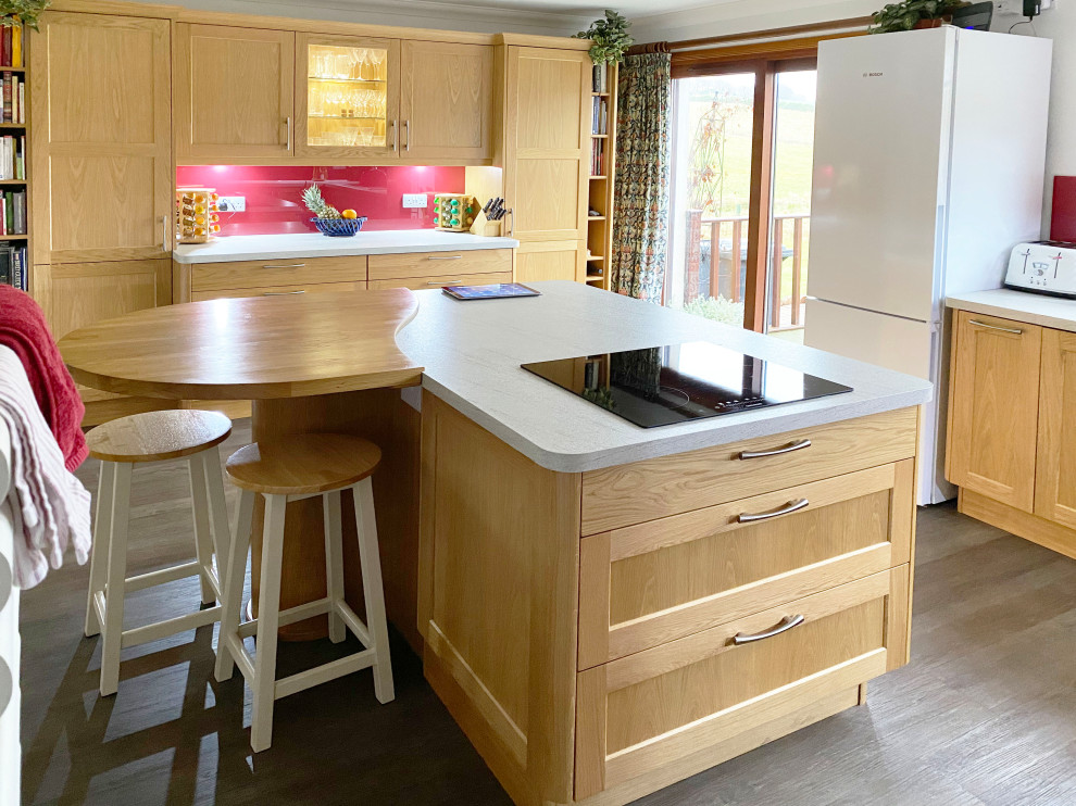 Oak Kitchen with unusually shaped breakfast bar - Modern - Kitchen ...