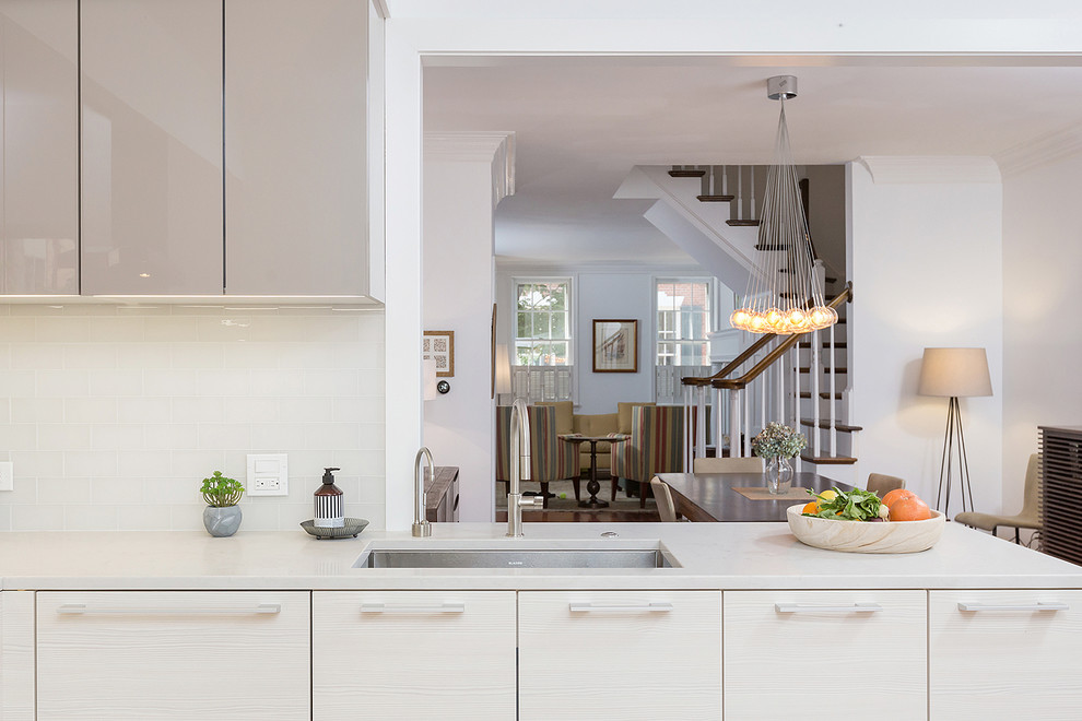 Old City, Philadelphia: Sleek Modern Kitchen with Triptych Cafe Door ...