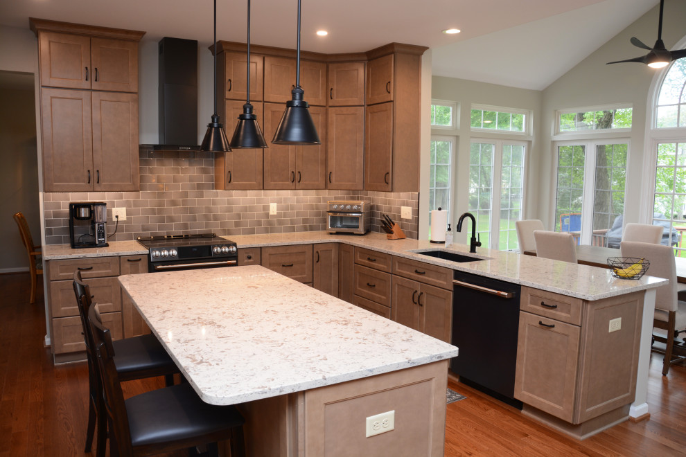 Olney, MD Beige Kitchen Quartz Countertops - Transitional - Kitchen ...