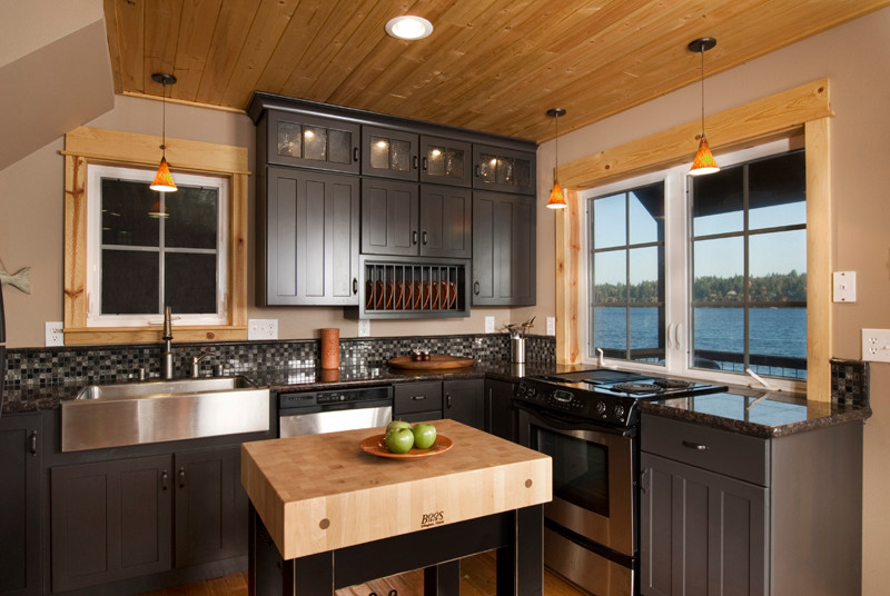 Olympia Eld Inlet Cabin Remodel and Studio Addition - Rustic - Kitchen ...