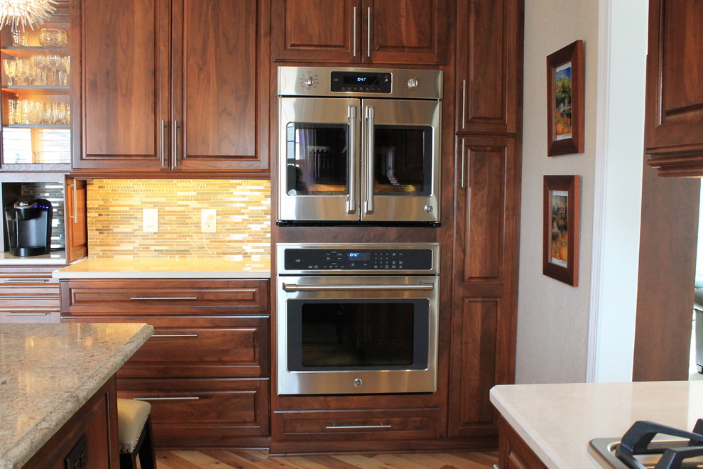 Omega Cabinetry. Brookside Square door, Walnut wood, Nutmeg stain ...