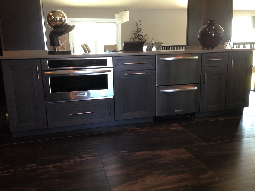 Omega Cabinetry. Loring door, Cherry wood, Smokey Hills stain ...