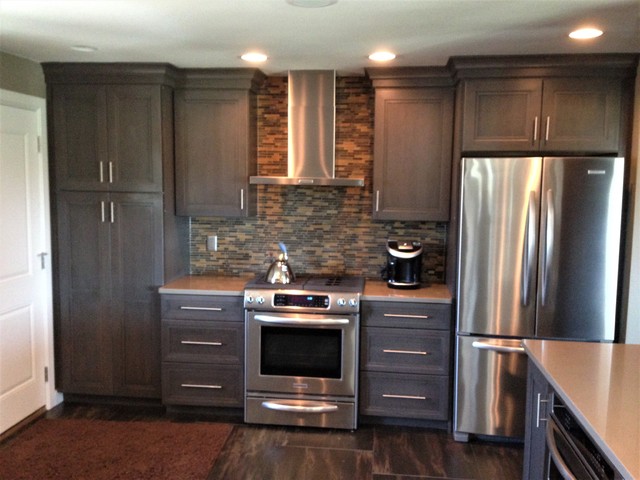 Omega Cabinetry. Loring door, Cherry wood, Smokey Hills stain ...