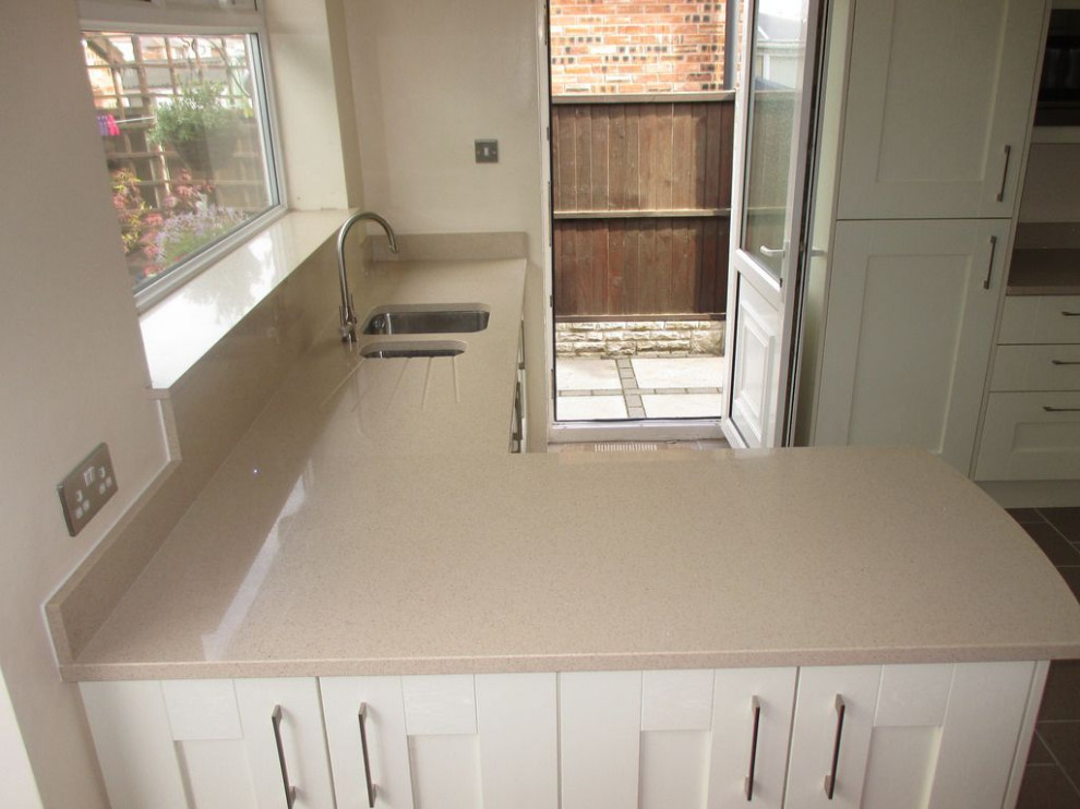 Online Cream Mirror Quartz Worktops for Your Kitchen in UK - Country - Kitchen - London - by ...