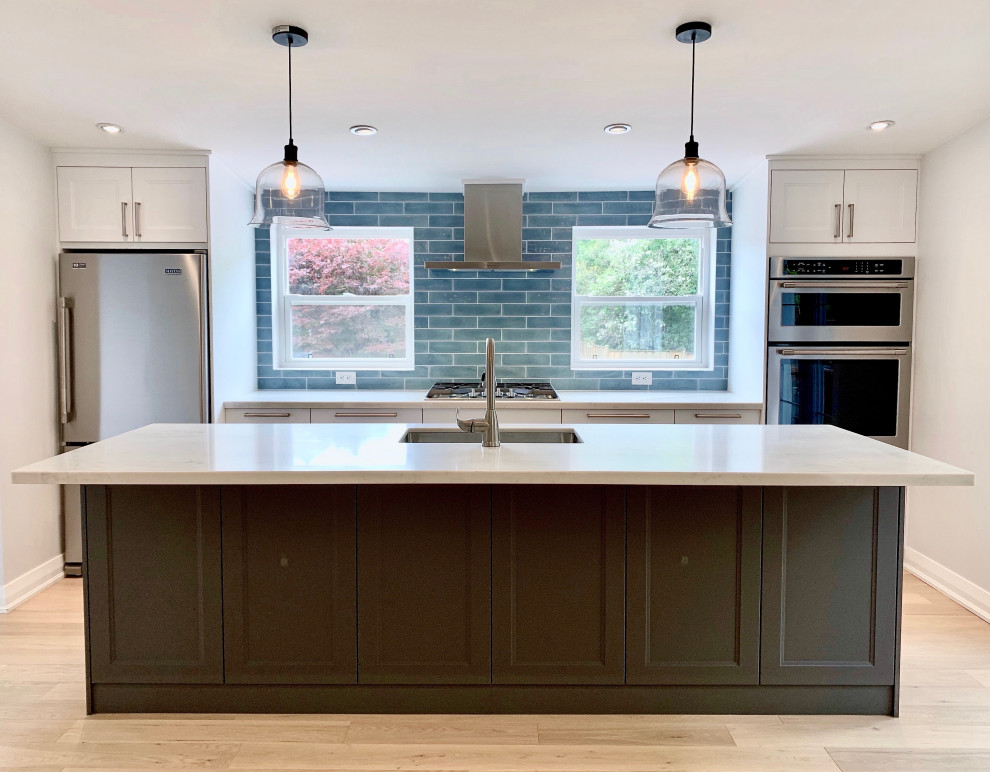 Open Concept IKEA Kitchen in Axstad White and Axstad Gary ...