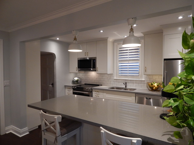 Open-Concept Kitchen - IKEA Grimslov White - Transitional - Kitchen ...