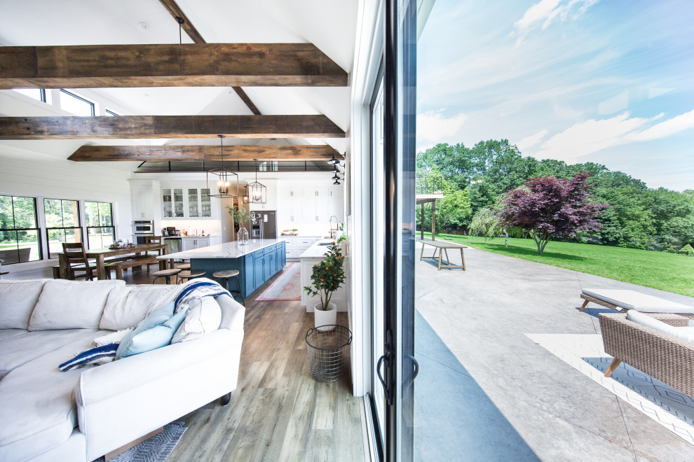 Open Concept Living/Outdoor Patio - Farmhouse - Kitchen - Boston - by ...
